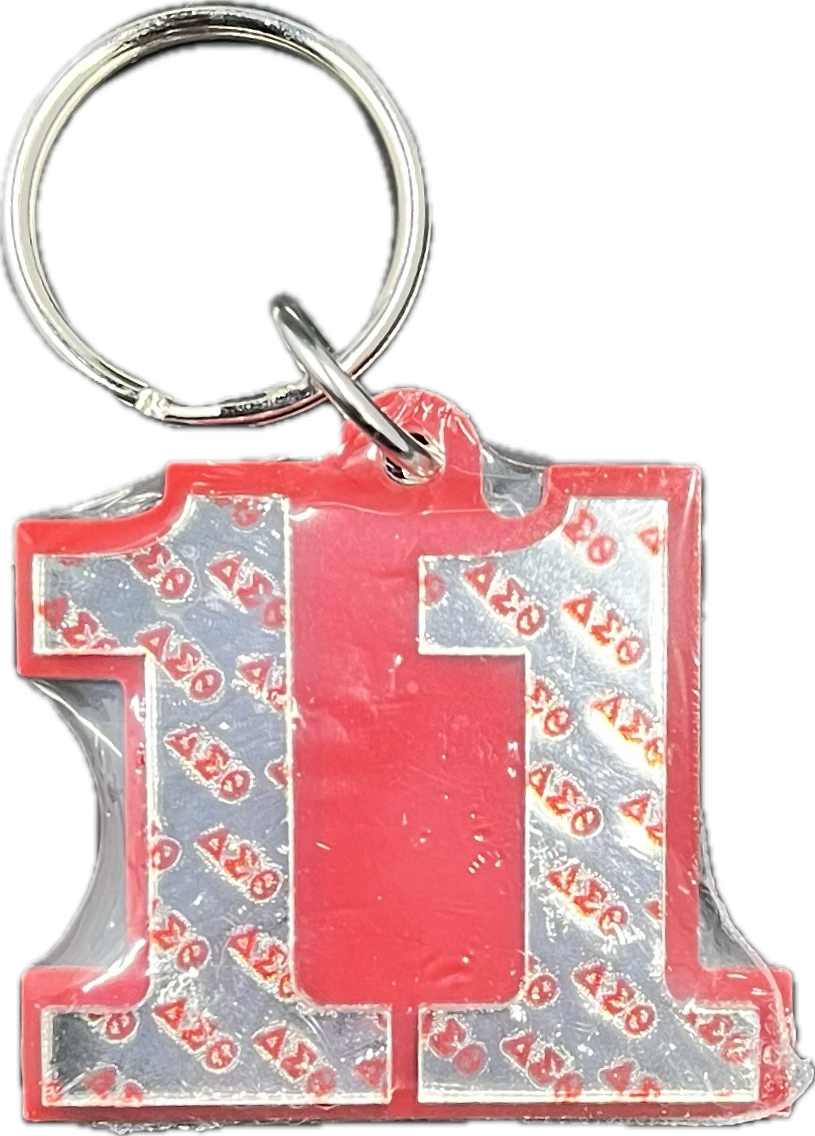 key chain. Numba. Delta Sigma Theta Line number mirrored keychain ...